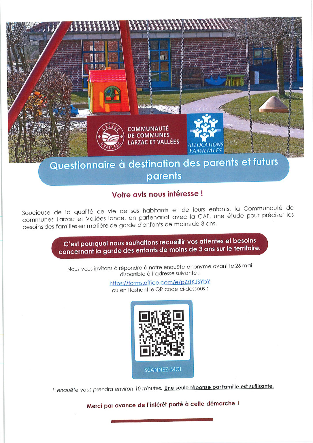 QUESTIONNAIRE A DESTINATION DES PARENTS ET FUTURS PARENTS - Commune de ...